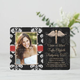 Red Optometry School Graduation Announcements | Zazzle