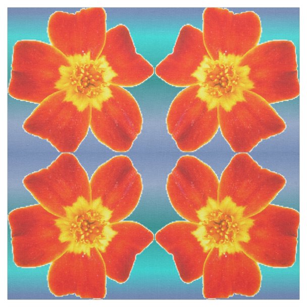 Marigold Flower Pattern Fabric | Zazzle