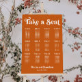 Red Orange Retro Disco Wedding Seating Chart Foam Board | Zazzle