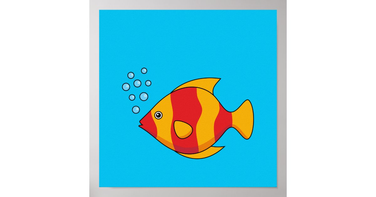 Red Orange Tropical Fish Poster | Zazzle