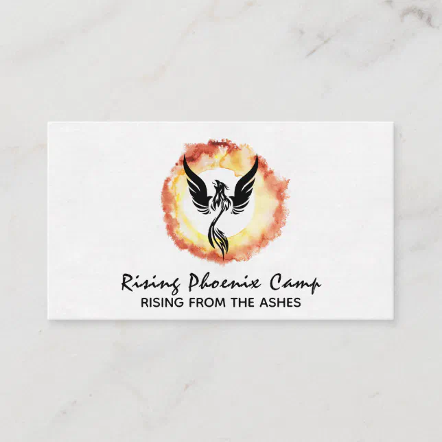 RED ORANGE YELLOW Ring of Fire Black Phoenix Business Card | Zazzle