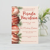 Red Ornament Festive Mexican Posada Navideña Invitation | Zazzle