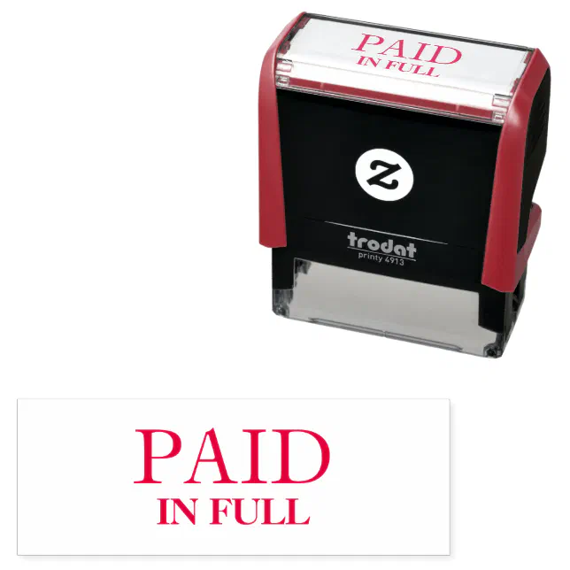 Red Paid in Full Office Self-inking Stamp | Zazzle