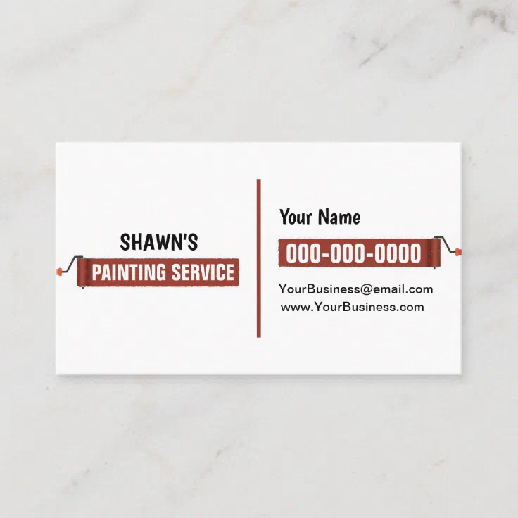 Red Painting Service Double Sided Business Card | Zazzle