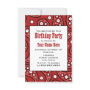 Red Paisley Bandana Inspired Birthday Invitation | Zazzle