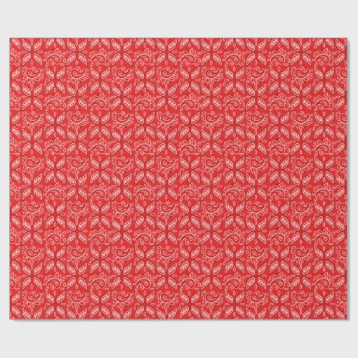 Red Paisley pattern Country Western wrapping paper | Zazzle