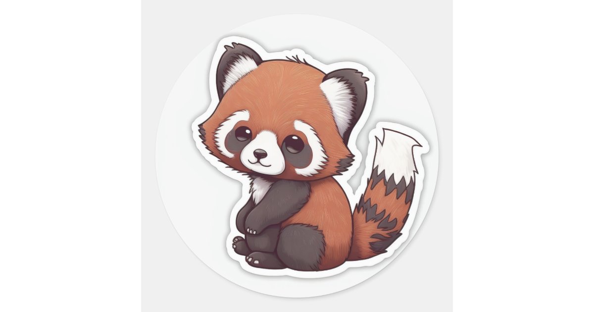 red panda classic round sticker | Zazzle