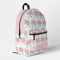 Red Panda Face/Head Pattern White & Light Pink Printed Backpack | Zazzle