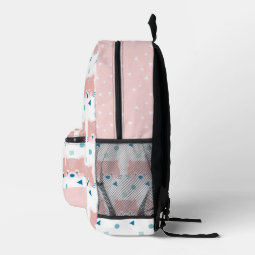Red Panda Face/Head Pattern White & Light Pink Printed Backpack | Zazzle