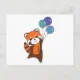 Red Panda Flies Balloons Cute Animals For Kids Postcard | Zazzle