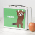Red Panda Illustration Custom Personalized Metal Lunch Box | Zazzle