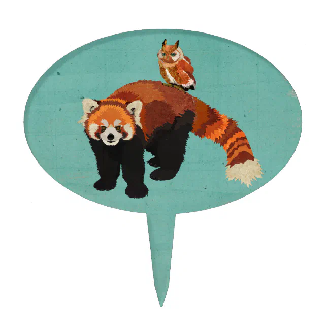 Red Panda & Owl Cake Topper | Zazzle