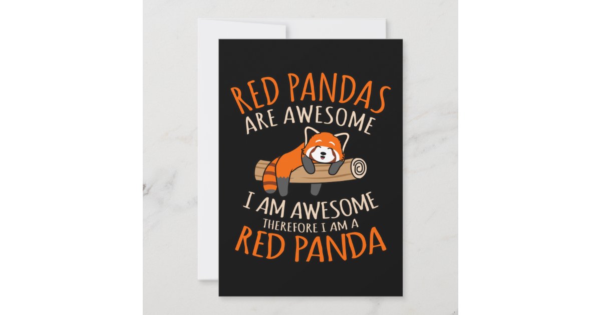 Red Pandas Are Awesome Cute Pet Animal Panda Lover Thank You Card | Zazzle