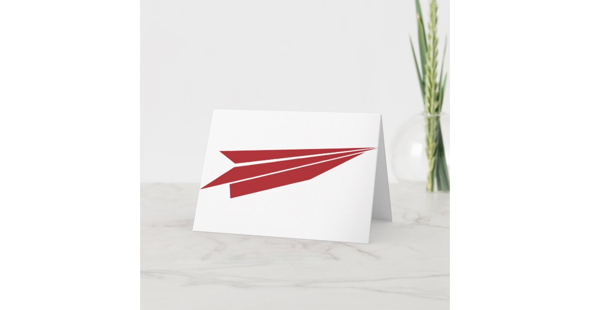 Red Paper Airplane Icon Card | Zazzle