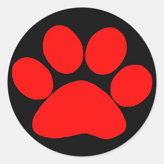 Red Paw Print Stickers | Zazzle
