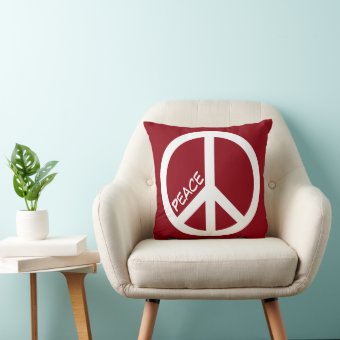 Red Peace Sign Pillow | Zazzle