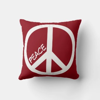 Red Peace Sign Pillow | Zazzle