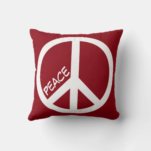 Red Peace Sign Pillow | Zazzle
