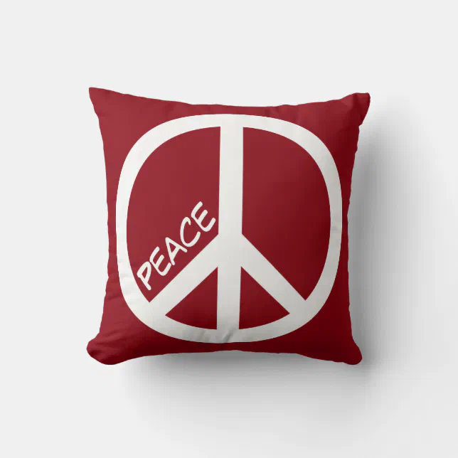 Red Peace Sign Pillow | Zazzle