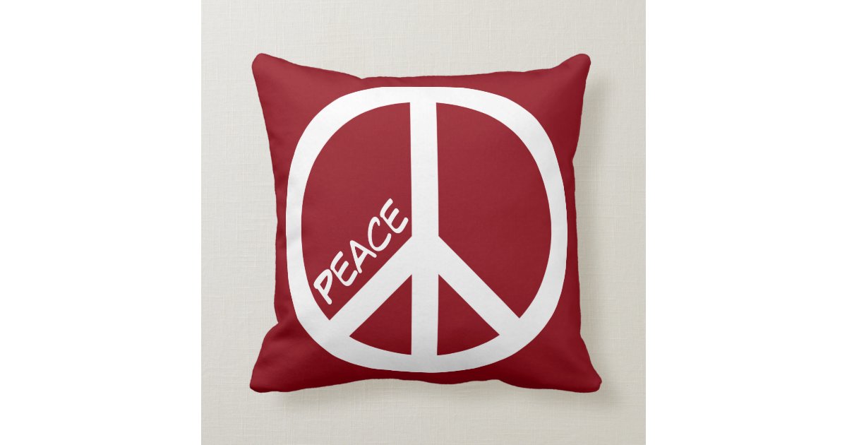 Red Peace Sign Pillow | Zazzle.com