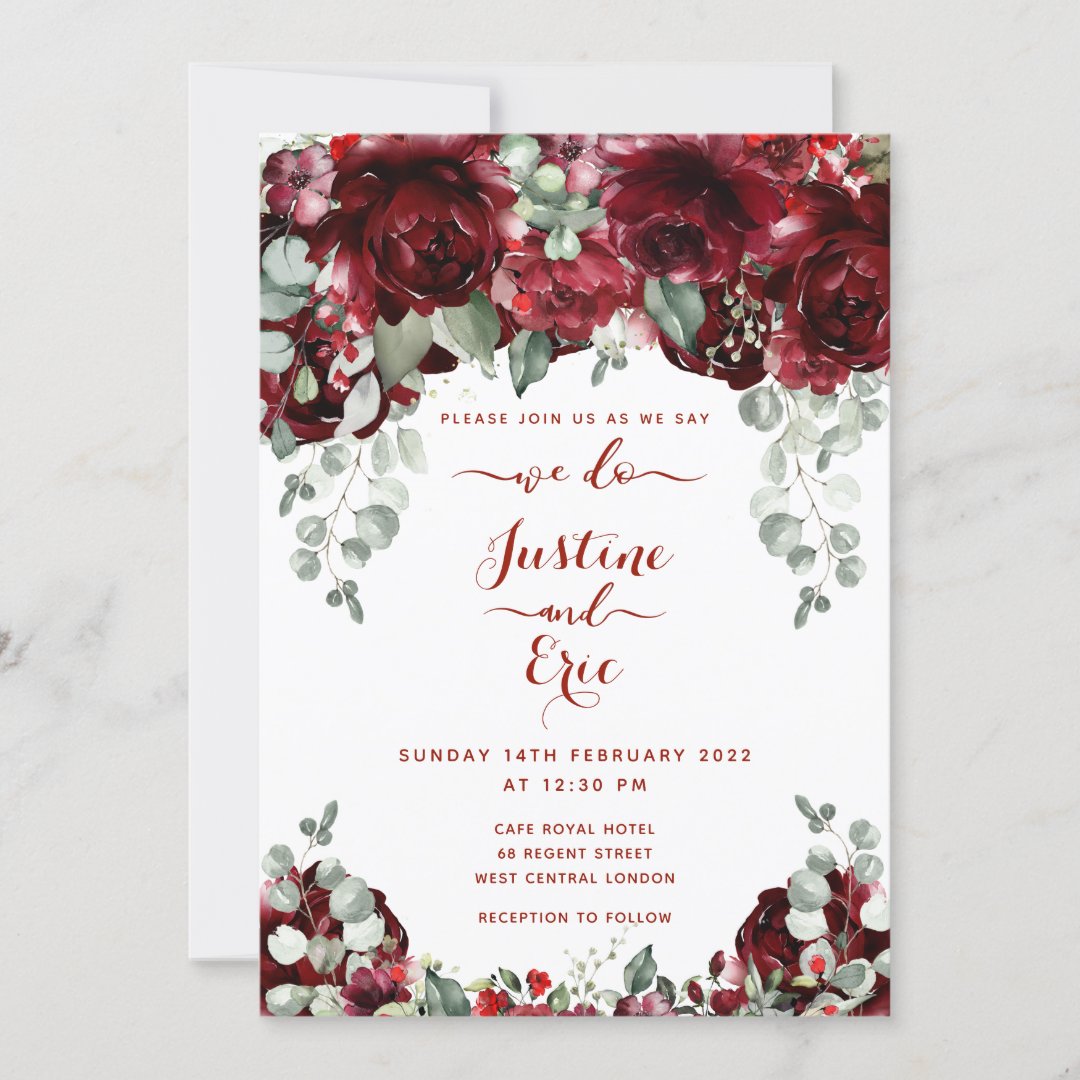 Red Peony Epiphany Luxury Wedding Invitation Suite | Zazzle