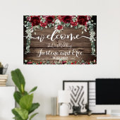 Red Peony Epiphany Wedding 24 x 36 Welcome Sign | Zazzle