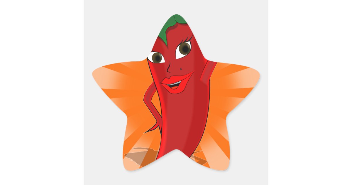 Red Pepper Superstar Star Sticker | Zazzle