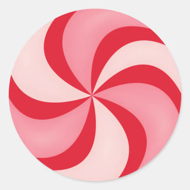 Red Peppermint Candy Holiday Christmas Classic Round Sticker | Zazzle