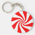 Red White Peppermint Candy Keychain | Zazzle.com
