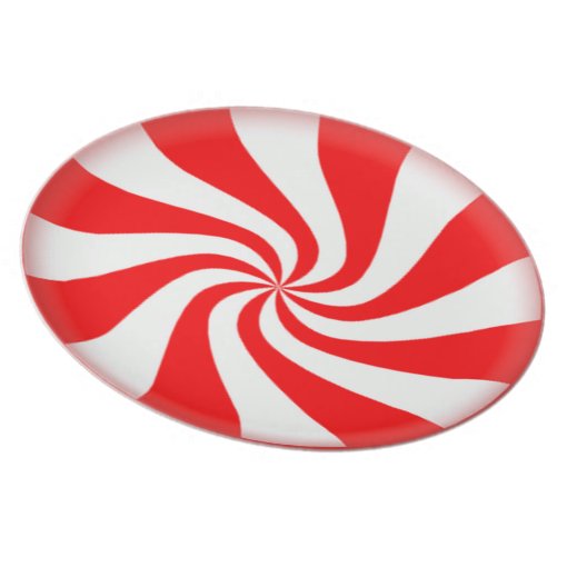 Red Peppermint Candy Melamine Plate | Zazzle