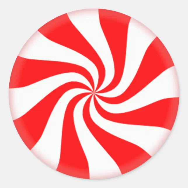 Red Peppermint Candy Stickers | Zazzle