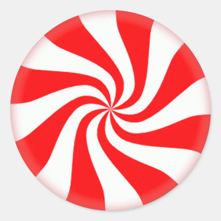 Red Peppermint Candy Stickers | Zazzle