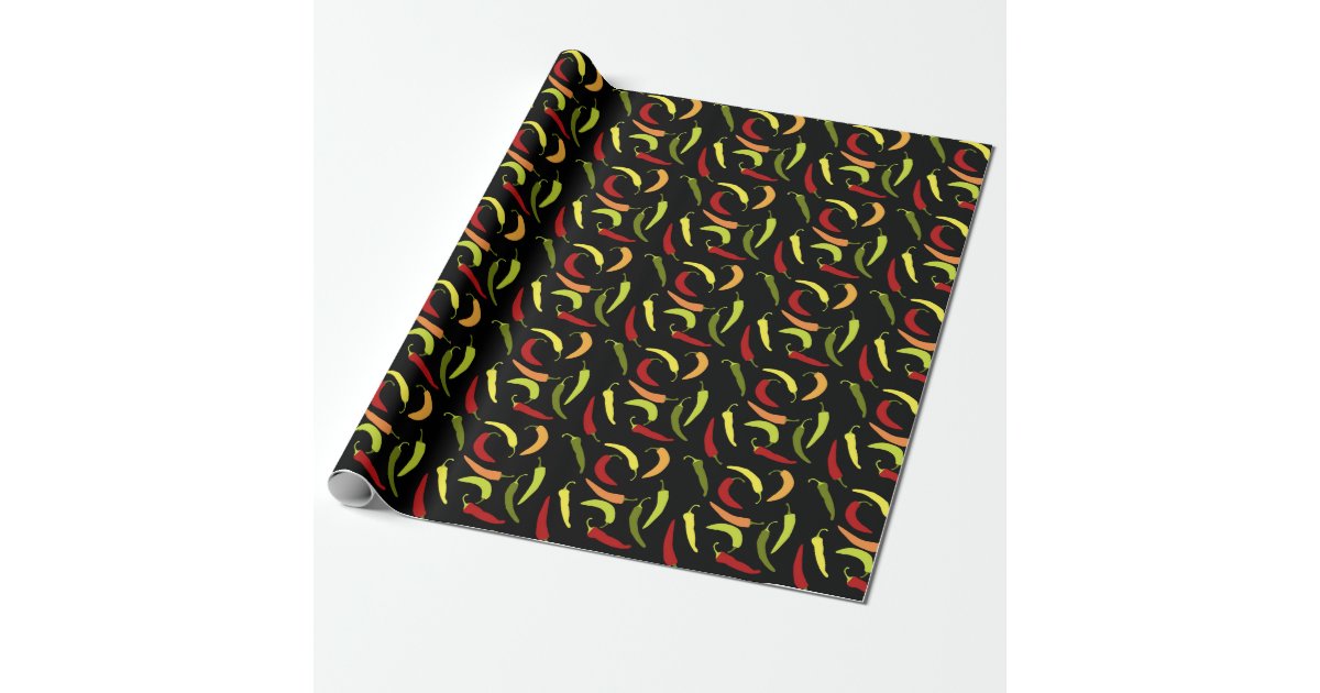 Red Peppers Cinco de Mayo Mexican Hot Spicy Food Wrapping Paper | Zazzle