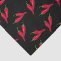Red peppers pattern, chili pepper on black paper | Zazzle