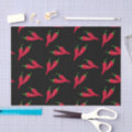 Red peppers pattern, chili pepper on black paper | Zazzle
