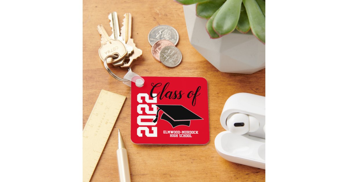 Red Personalized High School Graduation Favors Keychain | Zazzle