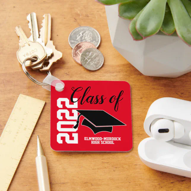 Red Personalized High School Graduation Favors Keychain | Zazzle