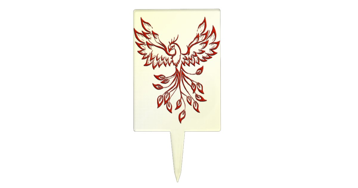 Red Phoenix Rises Cake Topper | Zazzle