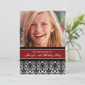 Red Photo 18th Birthday Party Invitations | Zazzle