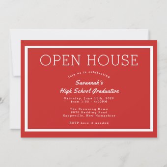 Red Photo Collage Graduation Open House Invitation | Zazzle
