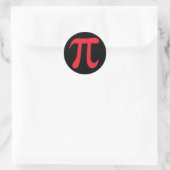 Red pi mathematical symbol on black stickers | Zazzle