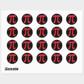 Red pi mathematical symbol on black stickers | Zazzle