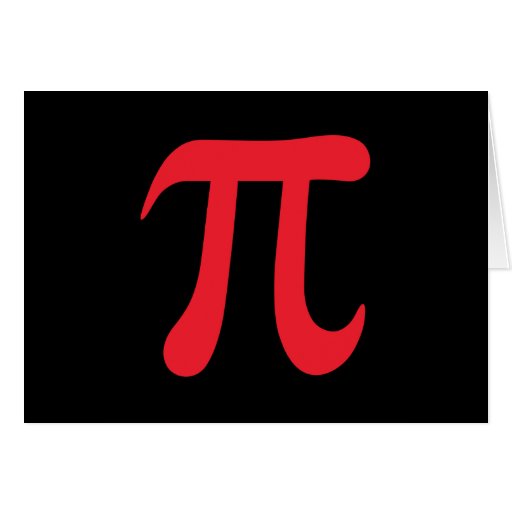 Red pi symbol on black background card | Zazzle