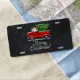 Red Pickup Truck Tree Merry Christmas Country License Plate | Zazzle
