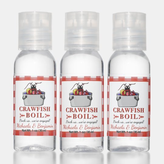 Red Picnic Crawfish Boil Lobster Party Engagement Hand Sanitizer ...