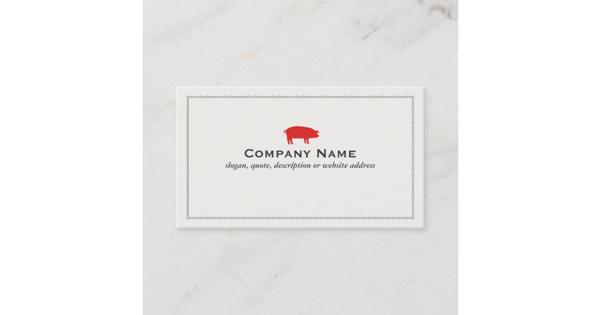 Red Pig Barbecue Pork Business Card | Zazzle