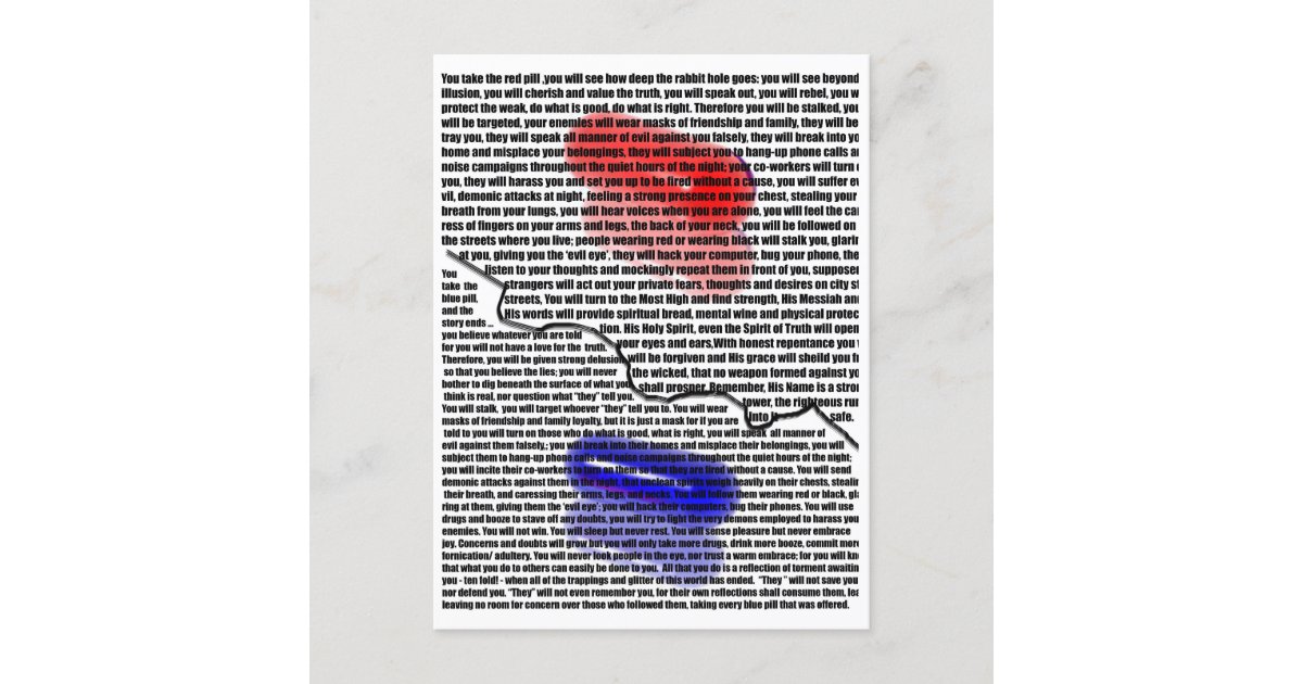 red pill, blue pill postcard | Zazzle