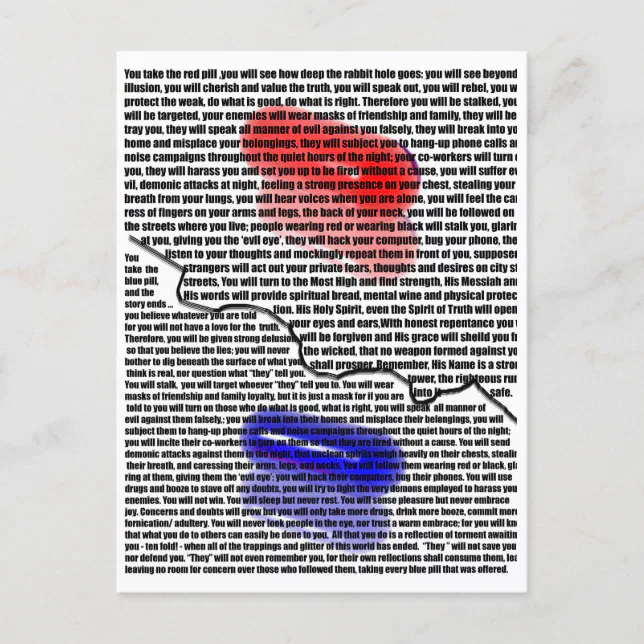 red pill, blue pill postcard | Zazzle