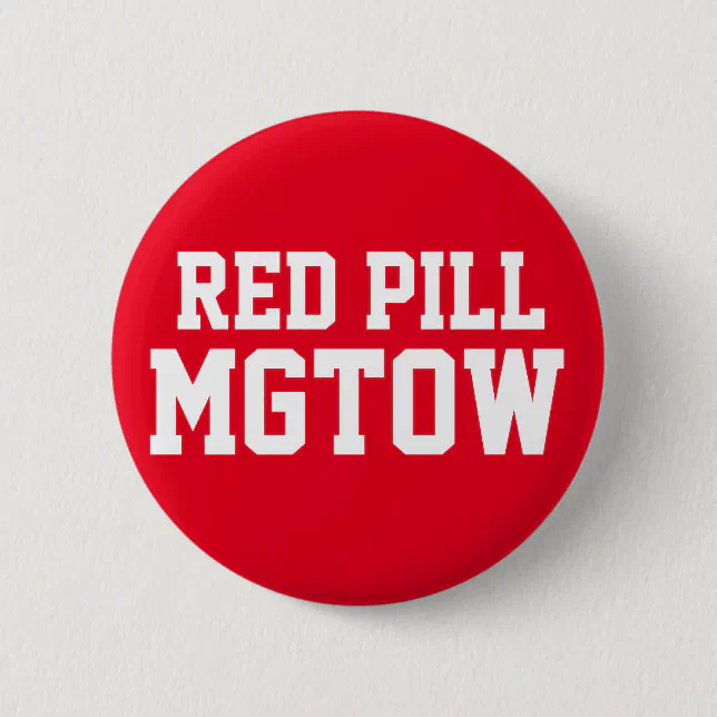 Red Pill MGTOW Pinback Button | Zazzle