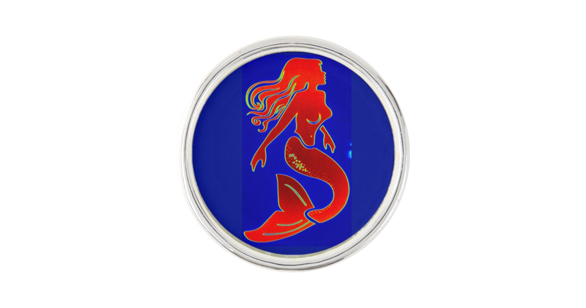red pin-up mermaid pin | Zazzle